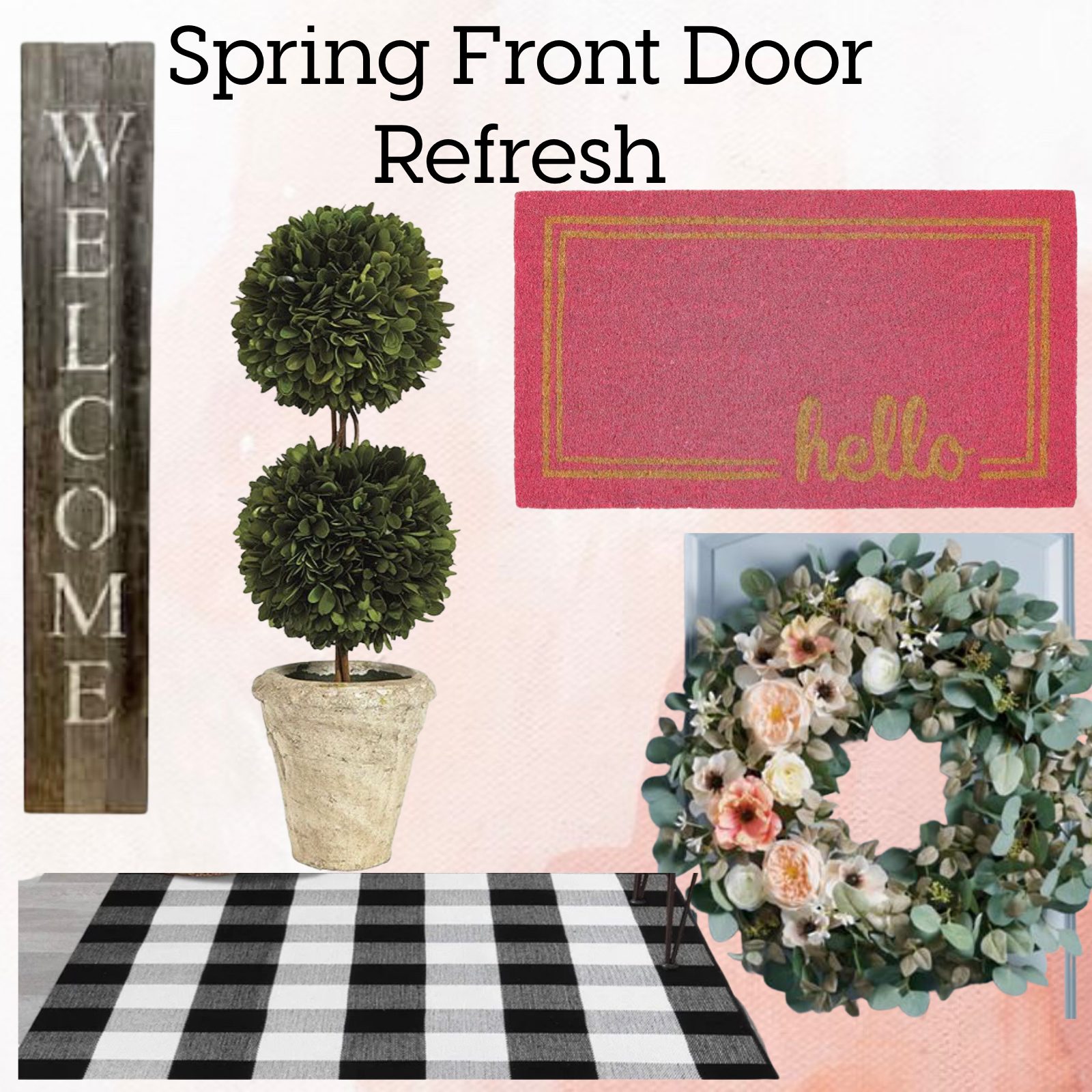 Spring Front Door Refresh - 50 Shades of Style